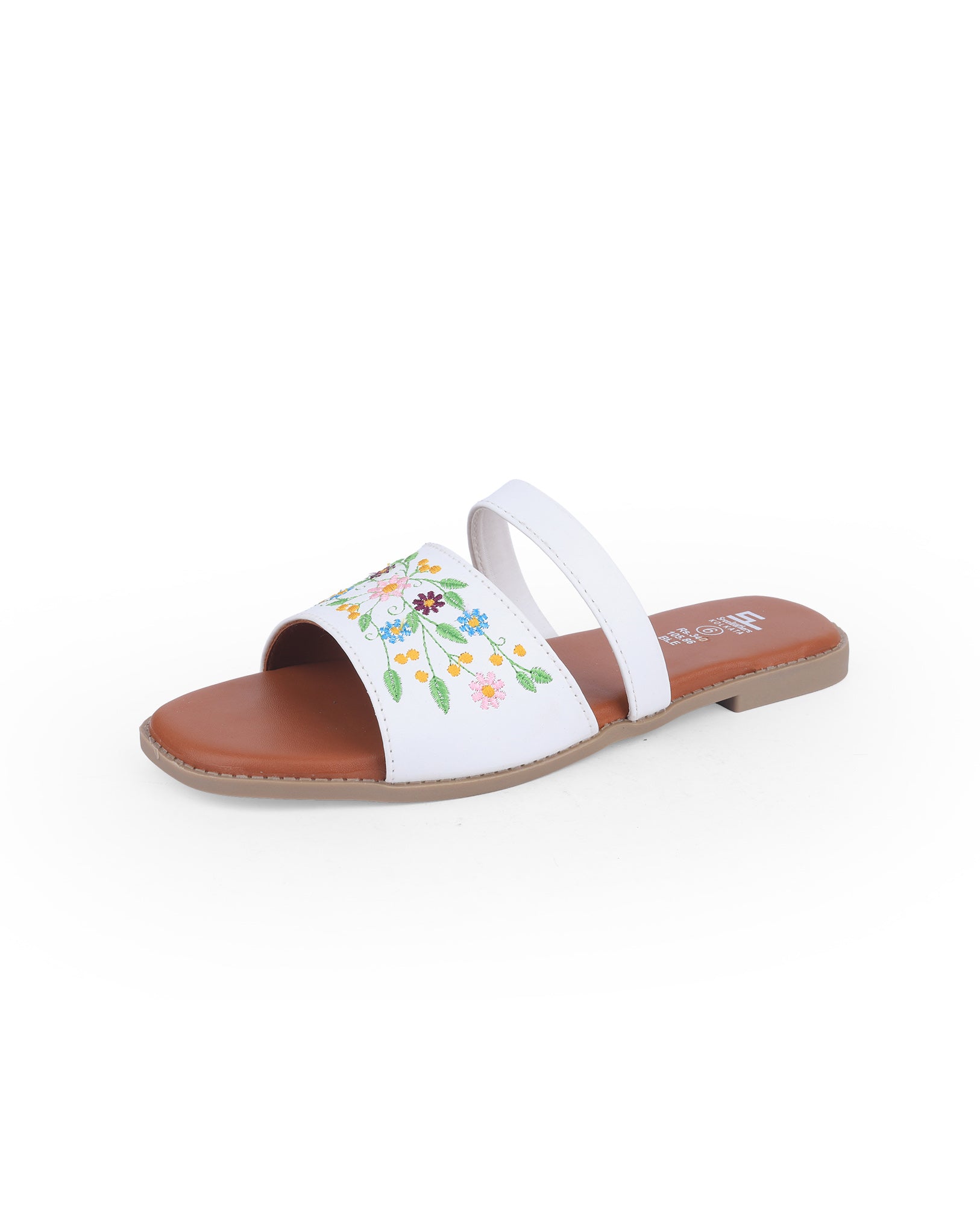 LADIES FLAT WHITE CHAPPAL 10586 – Sreeleathers Online Kolkata