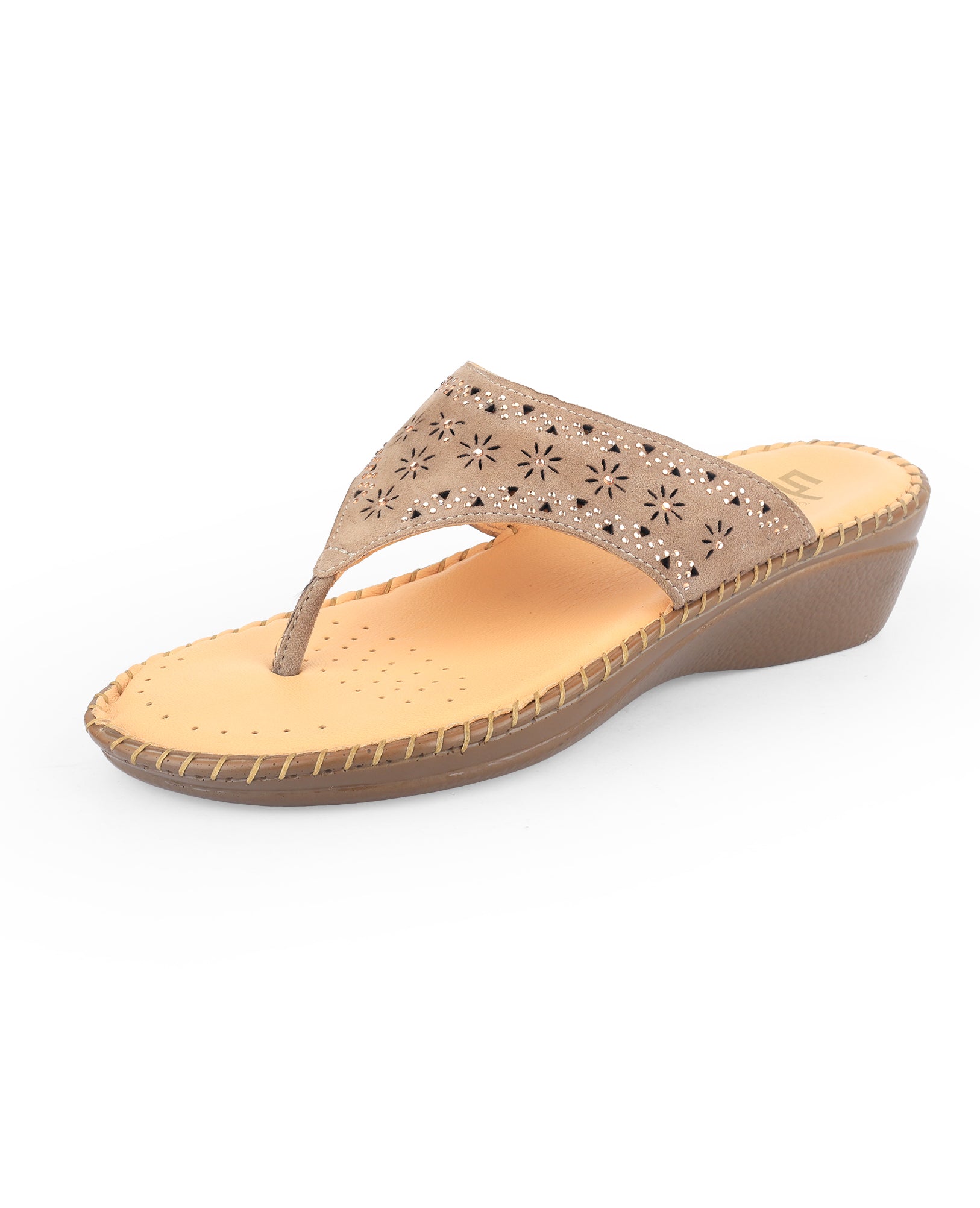 LADIES HEEL COMFORT BEIGE CHAPPAL 30003 – Sreeleathers Ltd