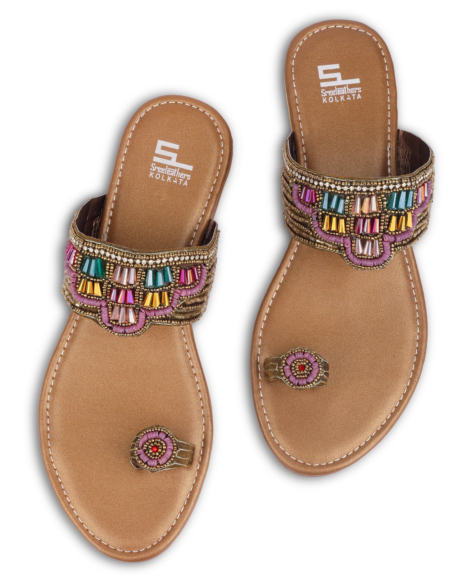 Ladies Flat brown chappals 303304 – Sreeleathers
