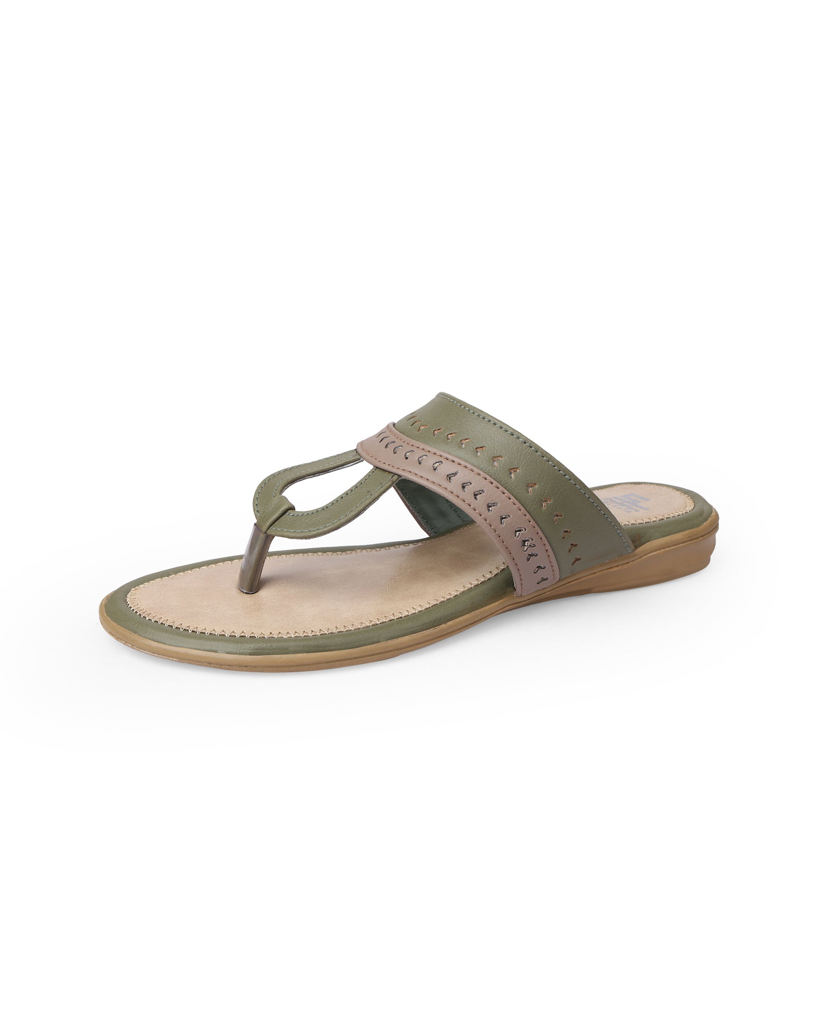 ladies flat green chappals 360302 – Sreeleathers Kolkata Trusted ...